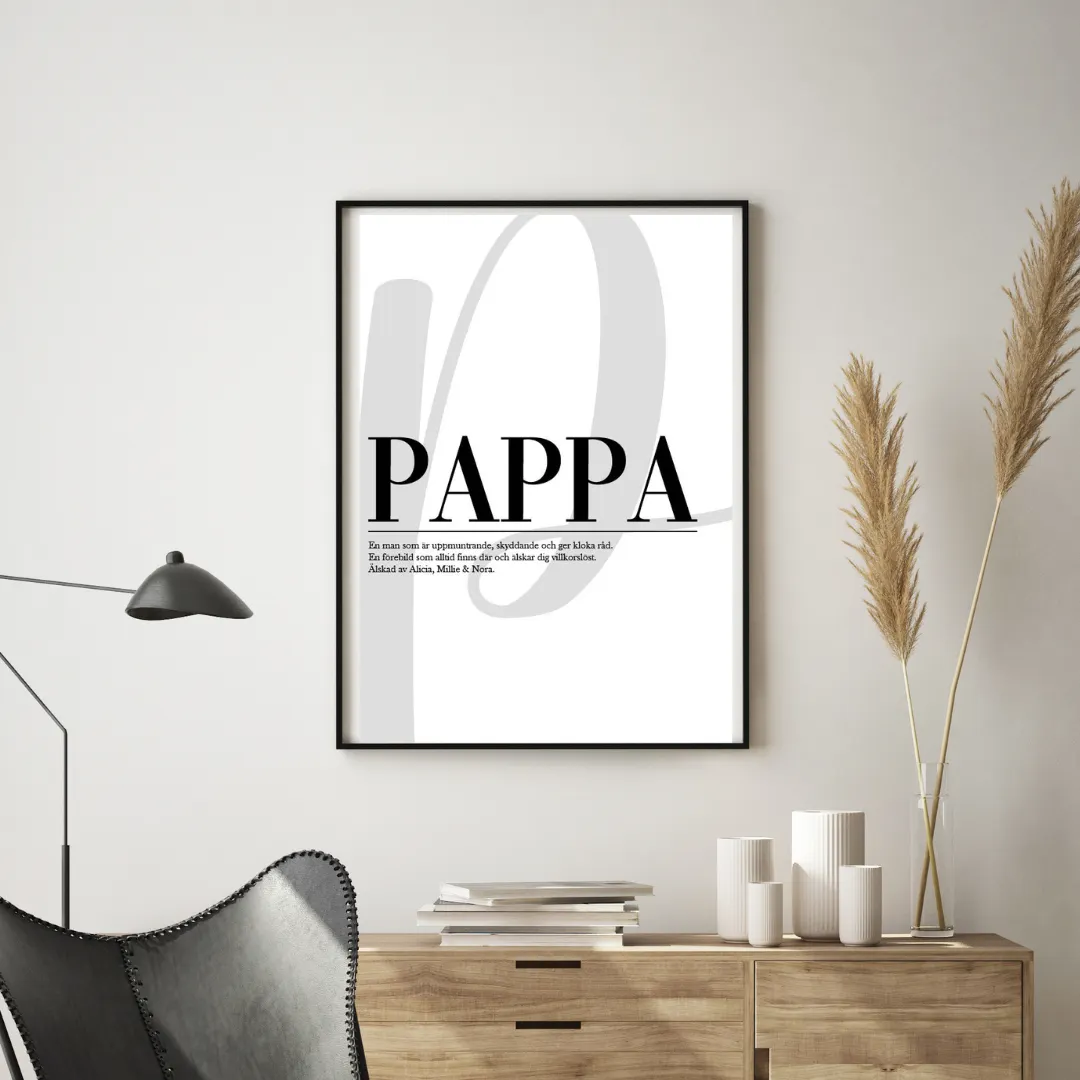 Pappa Poster - Älskad av "Namn" - MiNora - Personliga presenter och ...