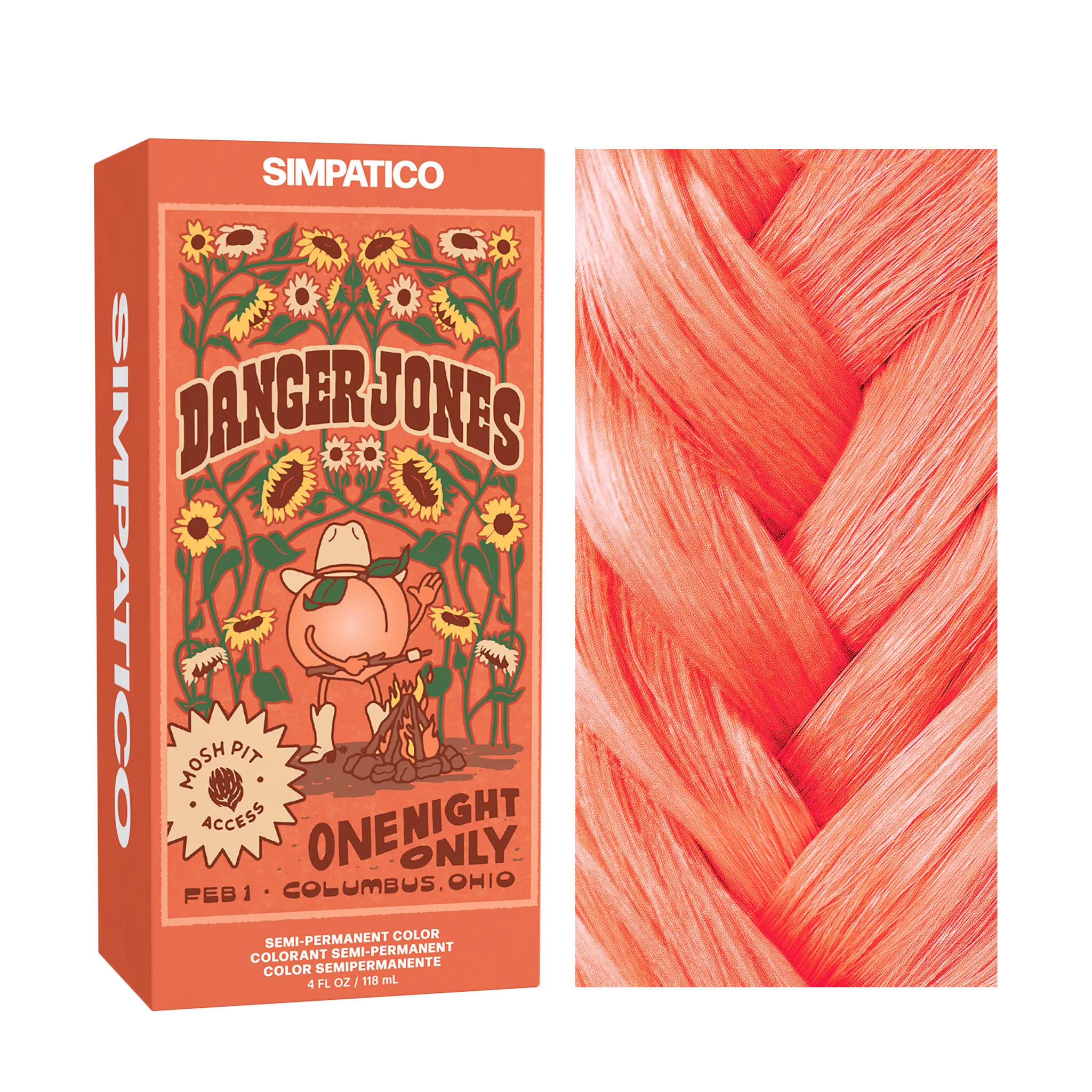 Danger Jones - Simpatico Light Peach (Ljusorange Semi-Permanent Hårfärg ...
