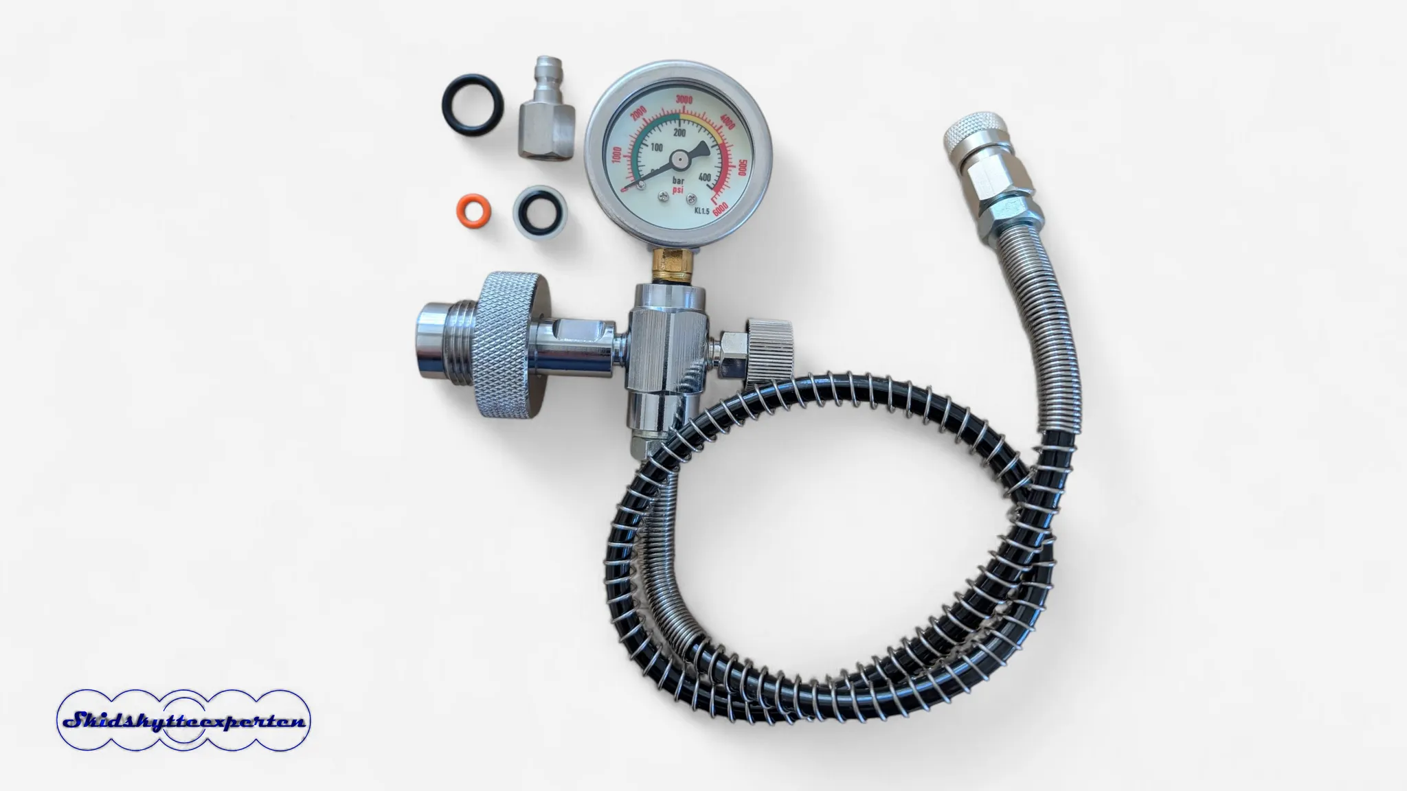 DIN300 fyllstation – 300bar slang med Quick Coupler & manometer ...