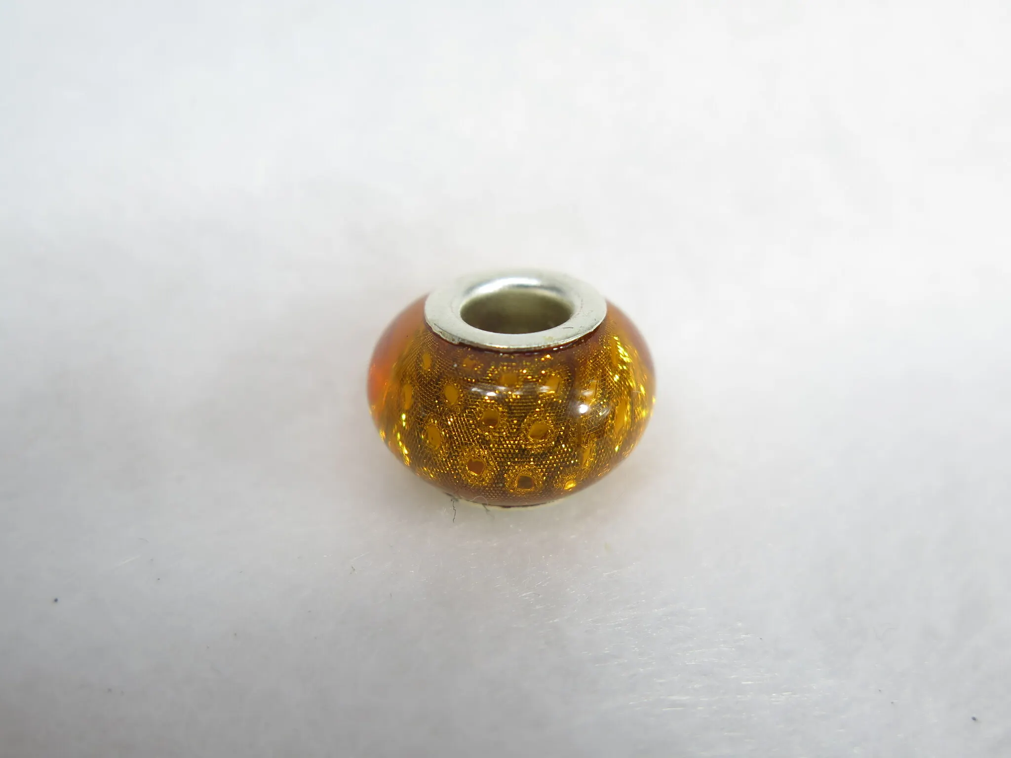 Pärla med stort hål - orange - Hobbyvaruhuset