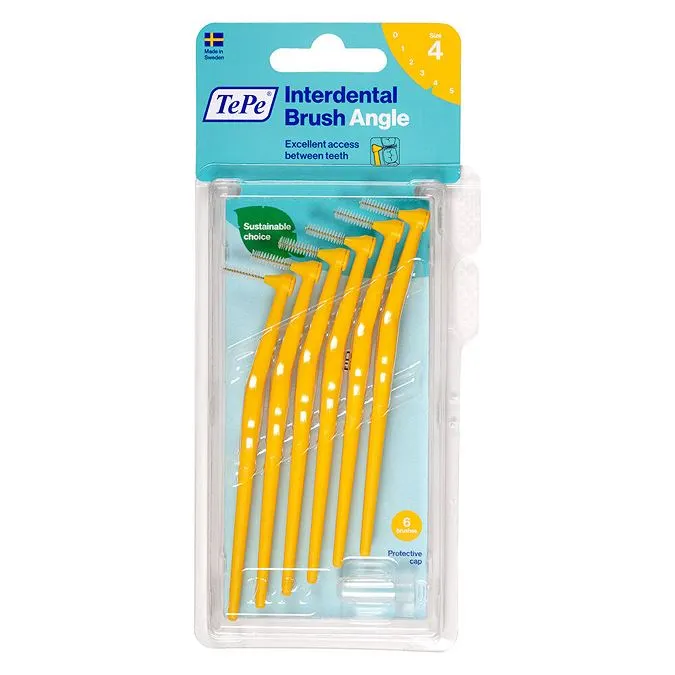 TePe Interdental brush Angle Yellow 0.7mm - 6 pcs - Scandinavian Online ...