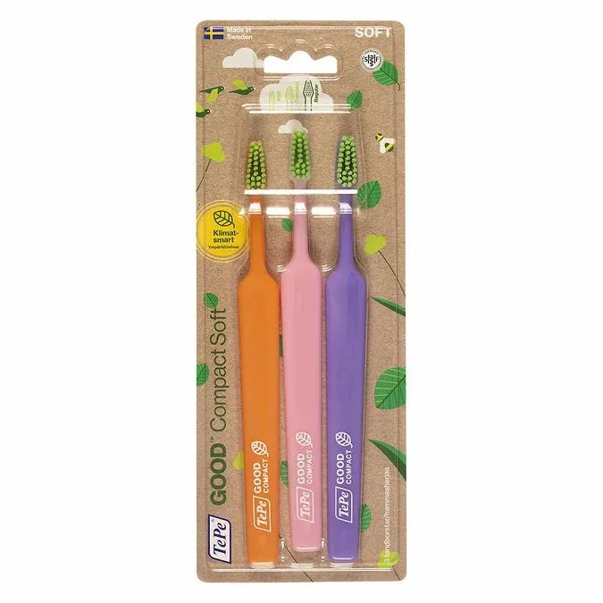 TePe GOOD Compact Soft Toothbrush - 3 pcs - Scandinavian Online Store