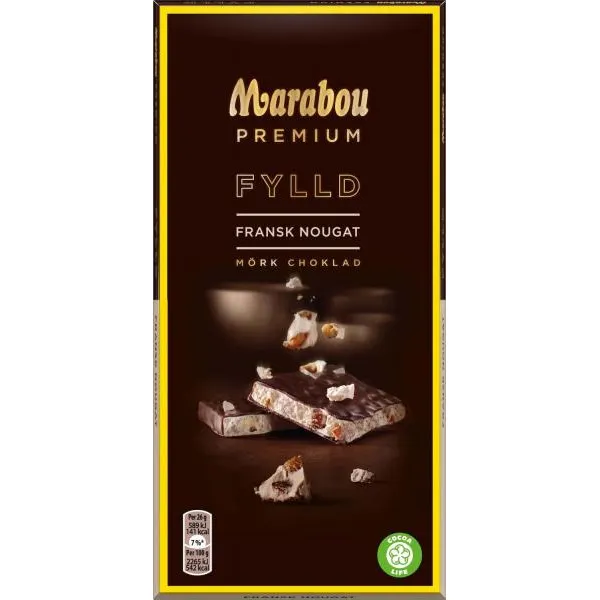 Marabou Premium Filled French Nougat Dark Chocolate - 100 grams ...