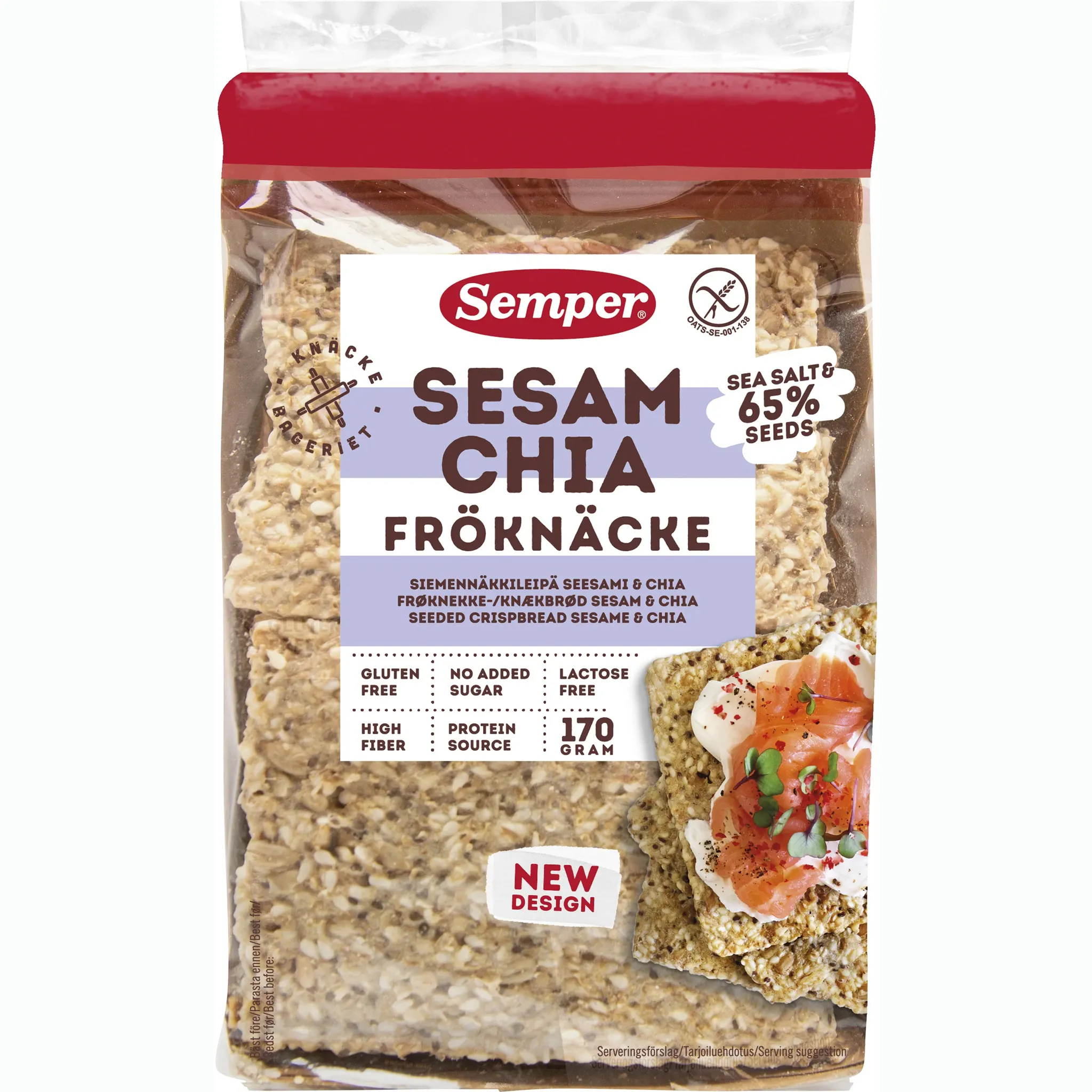 Semper Sesame & Chia Crispbread - 170 grams - Scandinavian Online Store