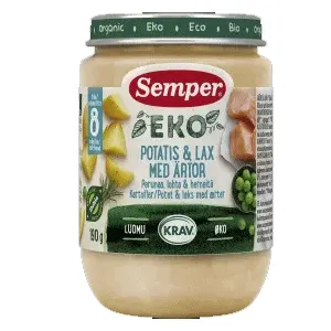 Semper Organic Potatoes & Salmon With Peas 8 months - 190 grams ...