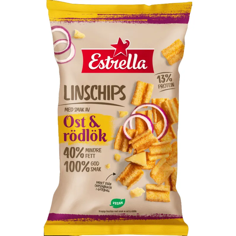 Estrella Lentil Chips, Cheese & Red Onion - 110 grams - Scandinavian ...