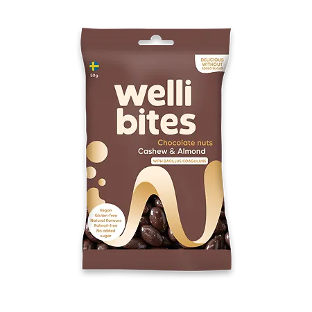 Wellibites Chocolate Nuts, Cashew & Almond - 50 grams - Scandinavian ...