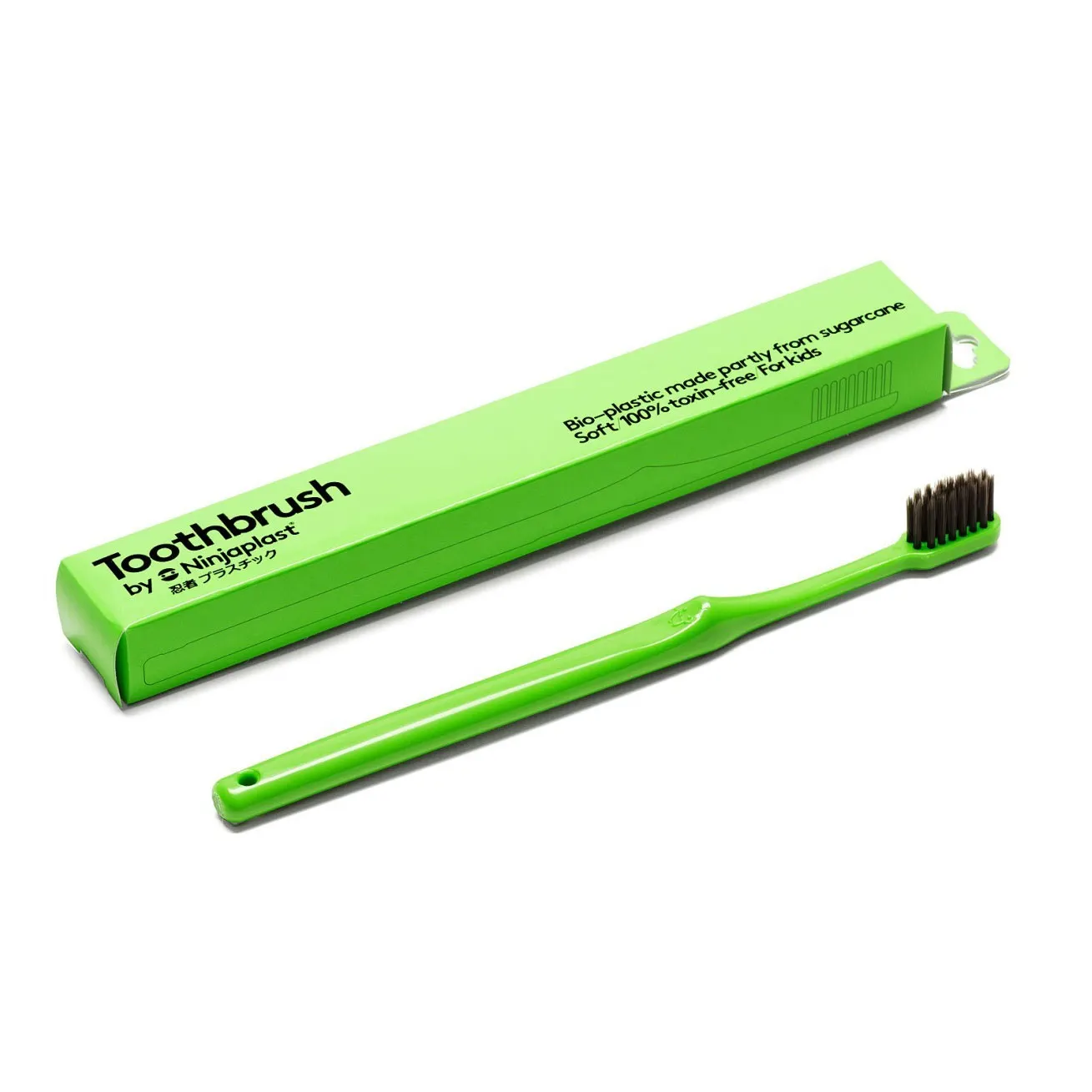 Ninjaplast Kids Toothbrush Sugar Cane Green - 1 pc - Scandinavian ...
