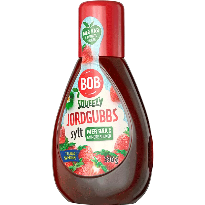 Bob Squeezy, Strawberry Jam, 30% Less Sugar - 390 grams - Scandinavian ...