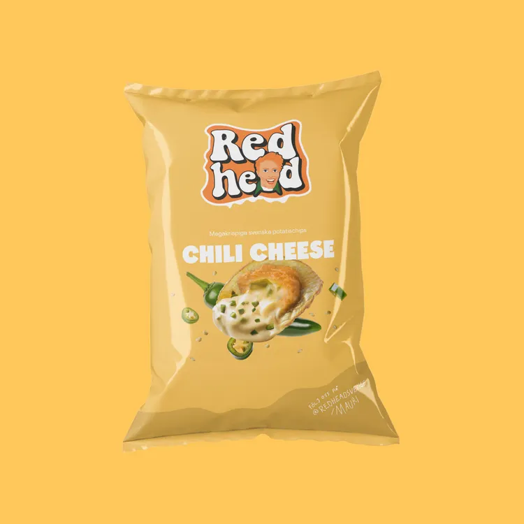 Redhead Potato Chips, Chili Cheese - 150 grams - Scandinavian Online Store