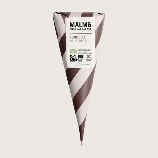 Malmö Chokladfabrik "Kokosboll" Chocolate Cone 50% - 90 grams ...