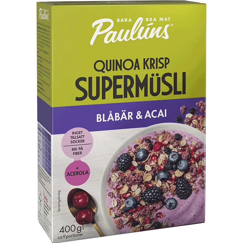 Paulúns Super Muesli Blueberry & Acai – 400 Gramm - Skandinavischer ...