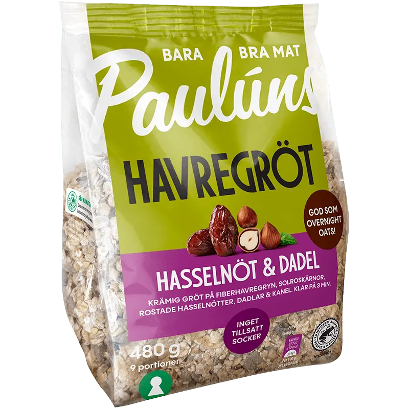 Paulúns Oatmeal Hazelnut & Date - 480 grams - Scandinavian Online Store