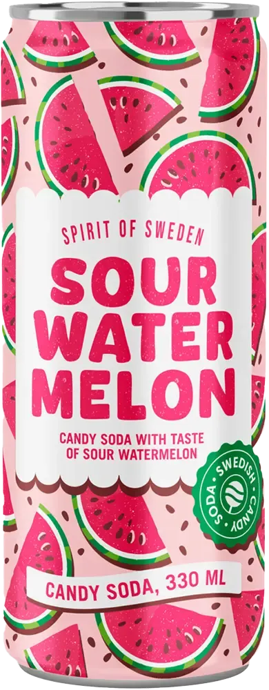 Spirit Of Sweden Sour Watermelon Soda - 33 cl - Scandinavian Online Store