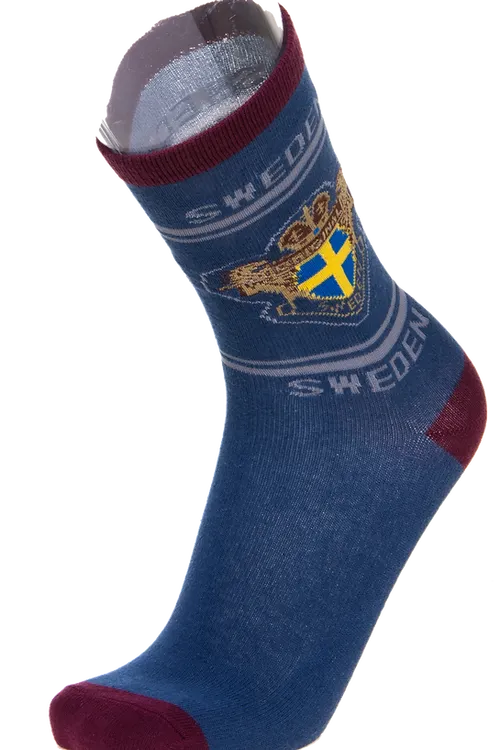 Robin Ruth Classic Socks, 40-45 - Sweden Crest, Blue - Scandinavian ...
