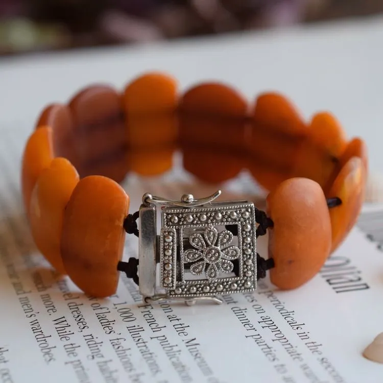 Natural antique Danish amber bracelet butterscotch egg yolk 22g #1 ...