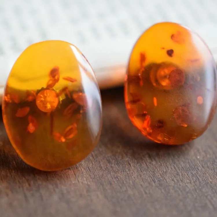 Vintage Natural danish amber earrings EF Einer Fehrn House of amber 70 ...
