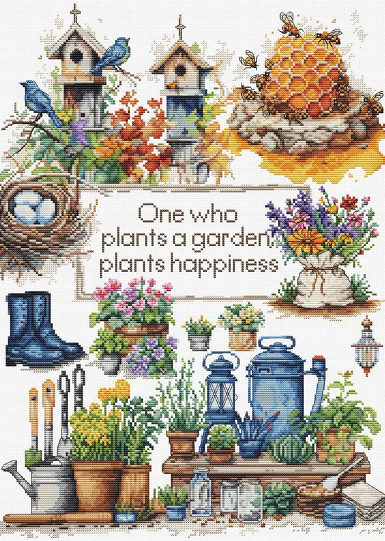Broderikit Tavla Garden Plants - Trädgårdsväxter - NataliasAtelje