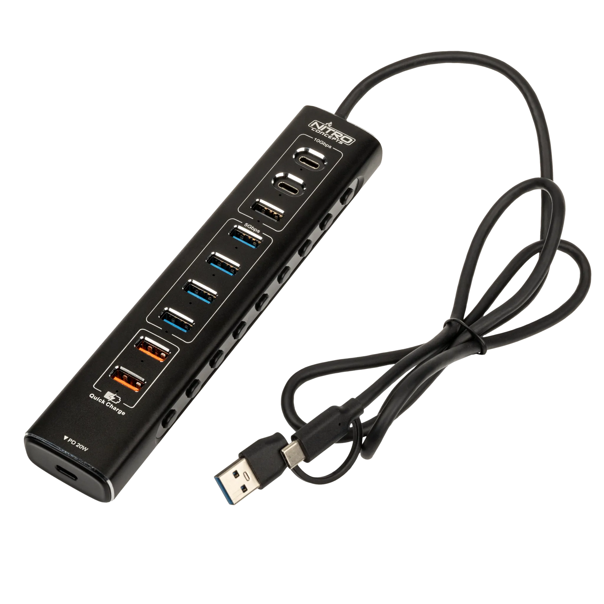 Nitro Concepts UH1 10-Port HYBRID USB HUB – SimRace Sweden - SimRace ...