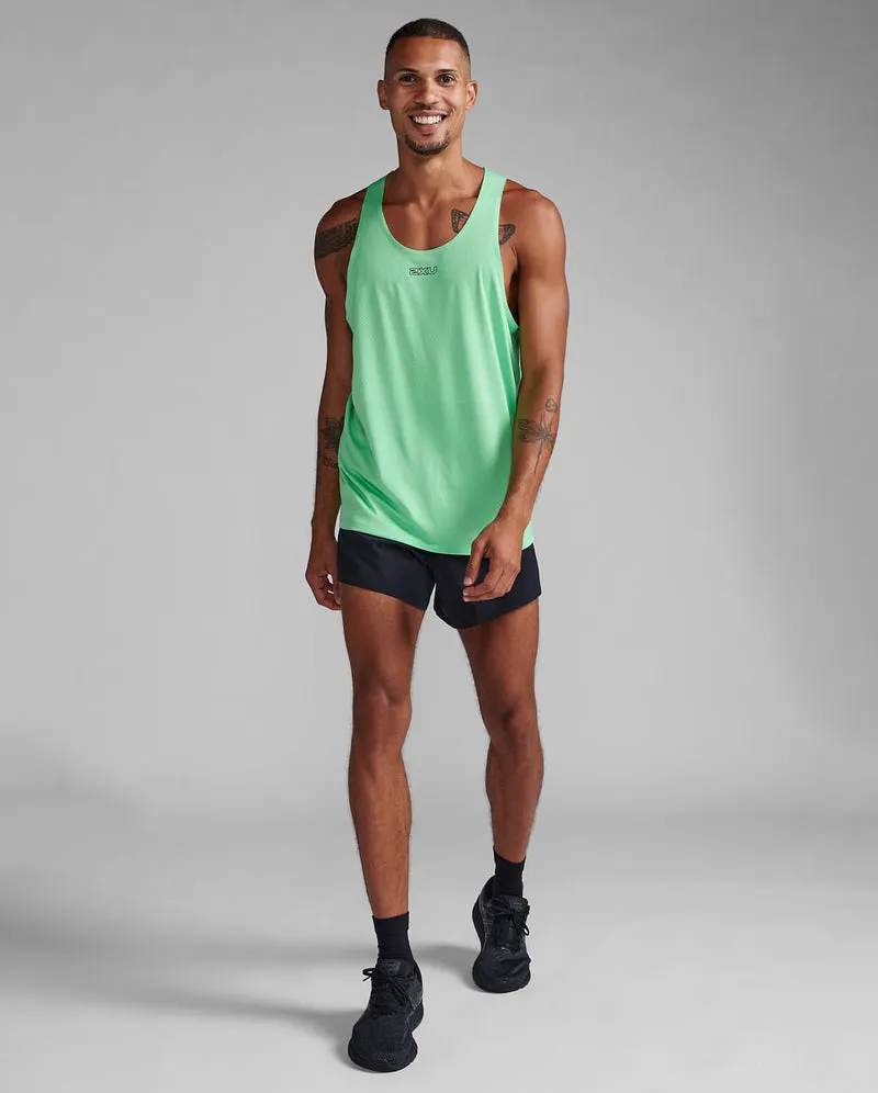 2XU Light Speed Tech Singlet - Spring Green/Black (Herr) - Marathonbutiken