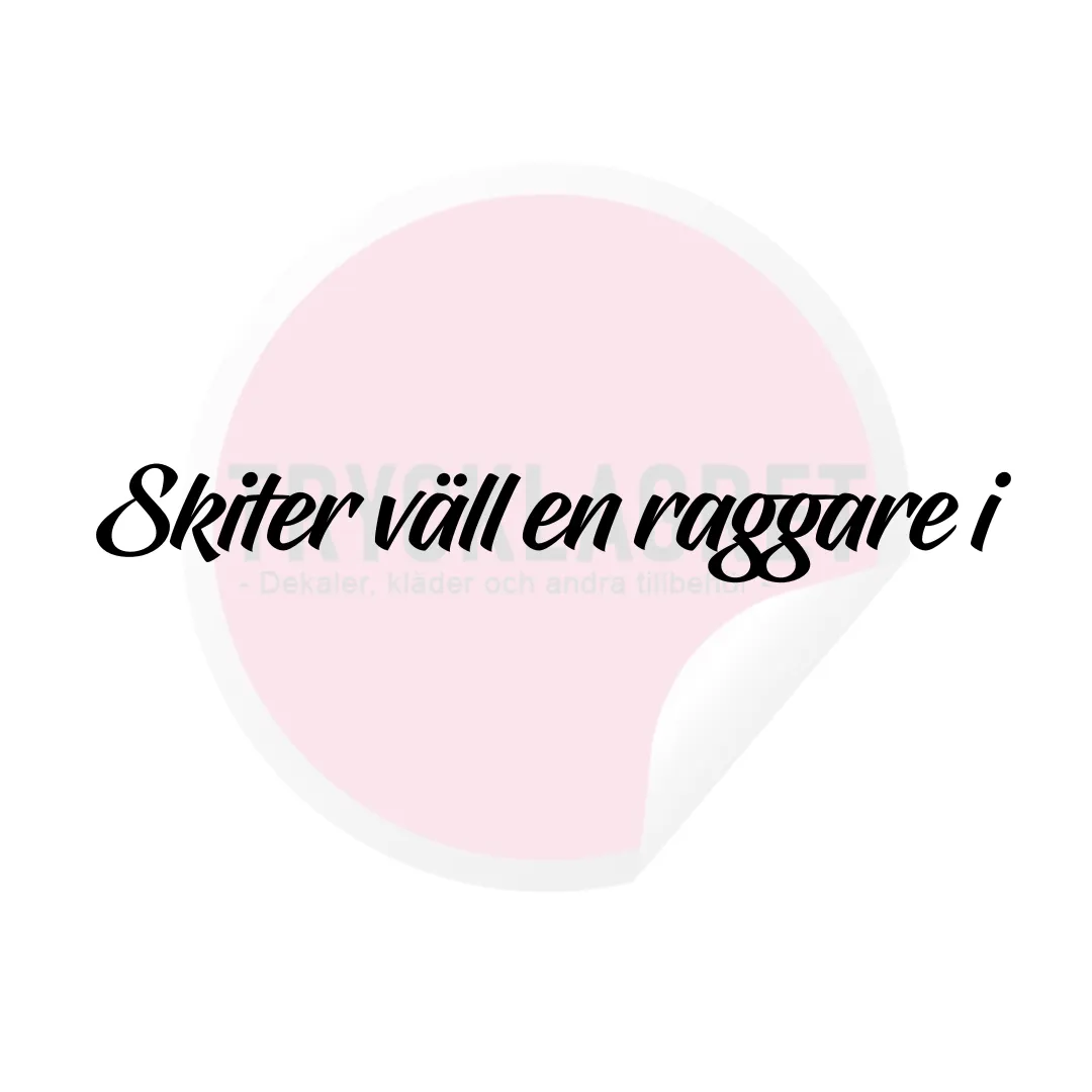 Dekal - Skiter väll en raggare i - Trycklagret
