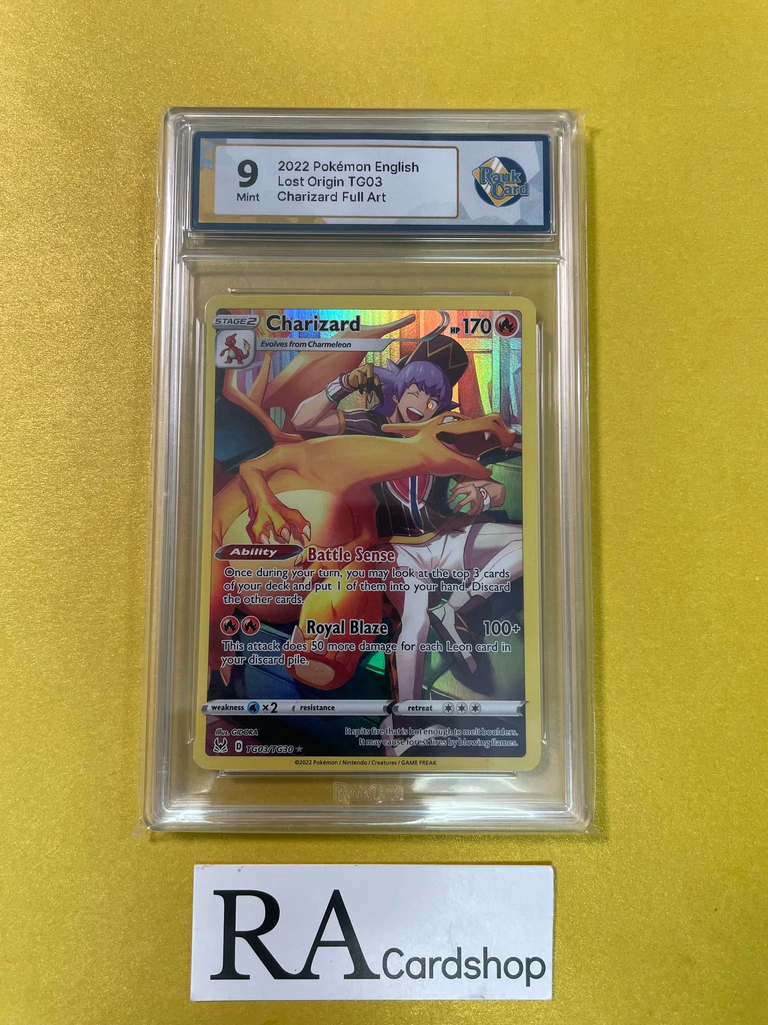 Charizard TG03/TG30 Full Art Lost Origin Graderad 9 Rauk Card Pokemon ...