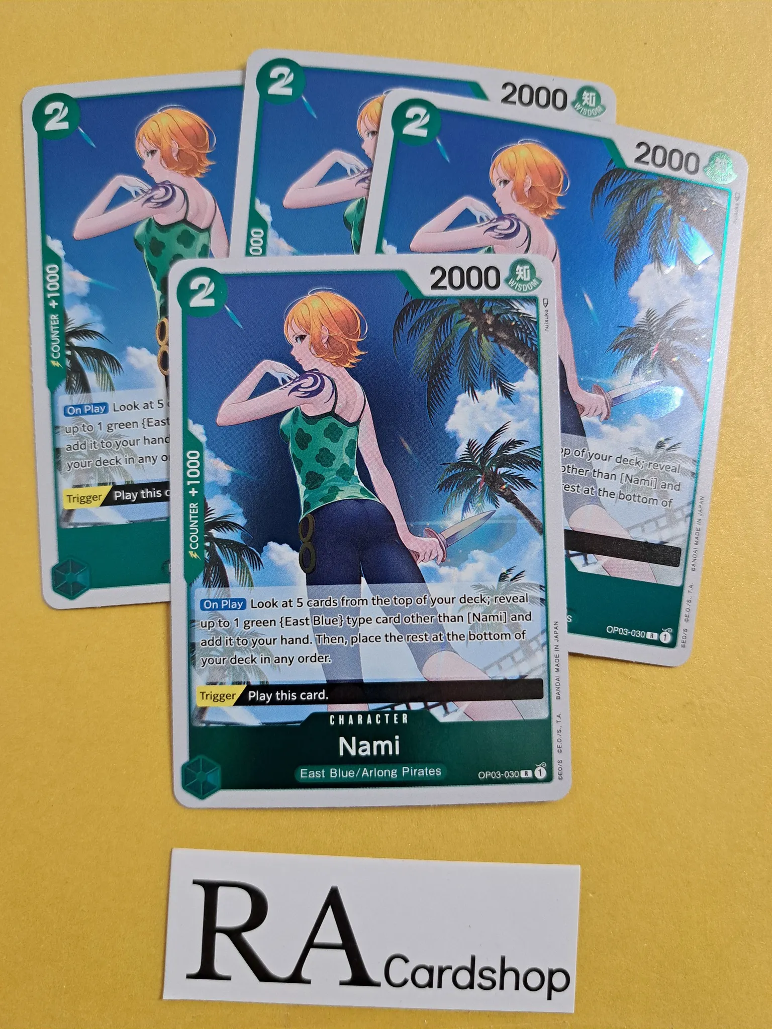 Nami Rare Playset OP03-030 Pillar of Strenght One Piece Card Game - RA ...
