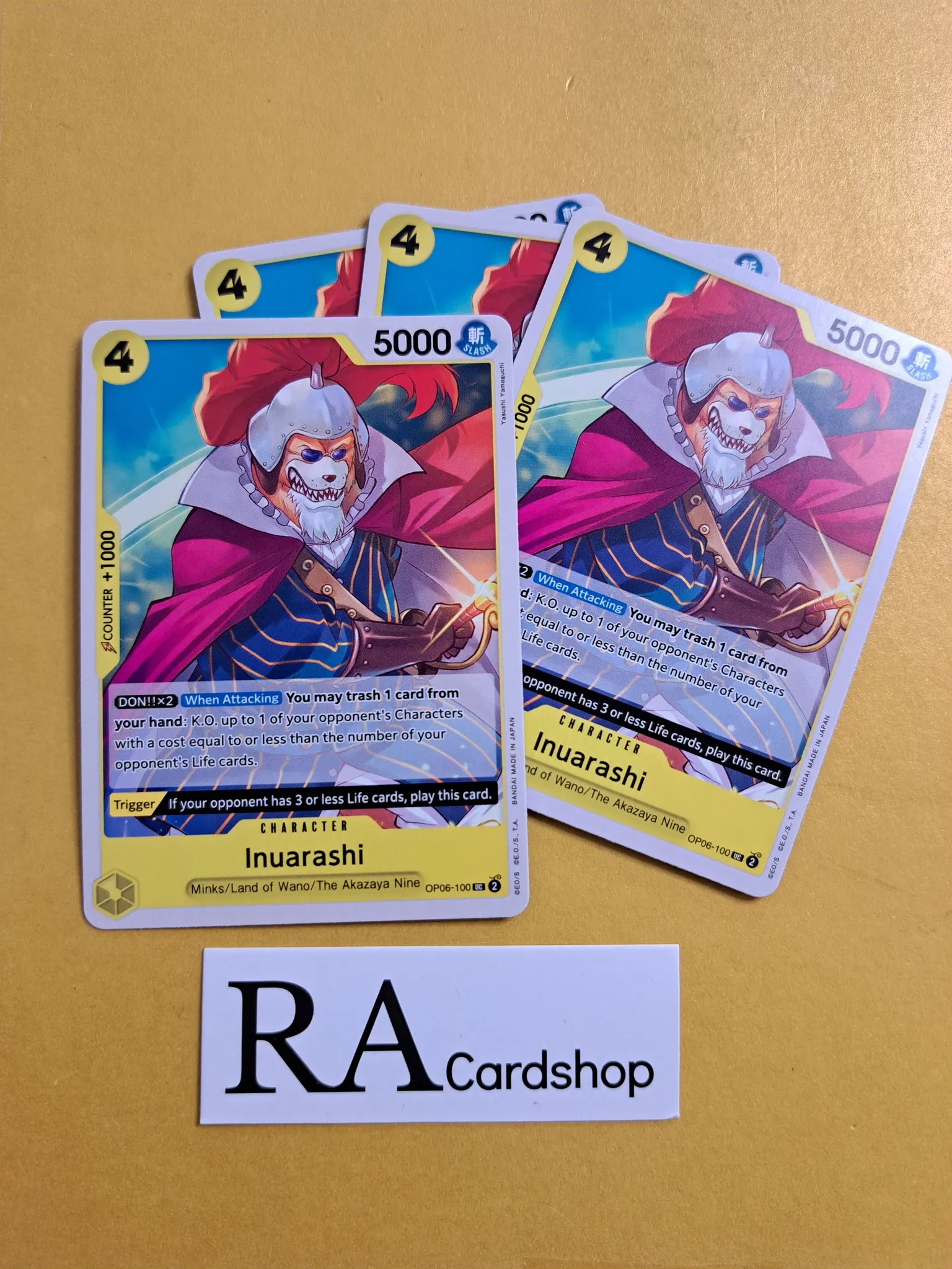 Inuarashi Uncommon Playset OP06-100 Wings of the Captain OP06 One Piece ...