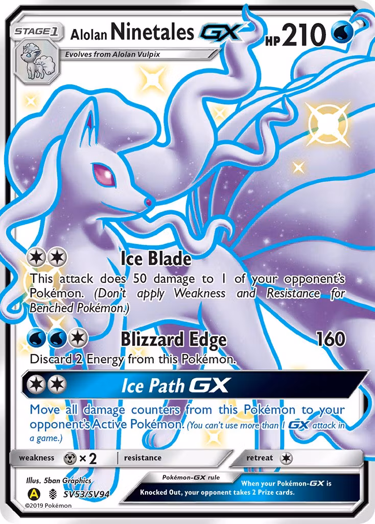 Alolan Ninetales gx SV53/SV94 Guardians Rising (GRI) Köp Online ...