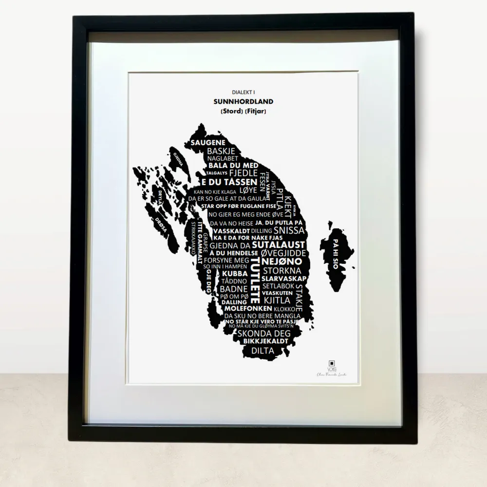 Stord / Fitjar (Kart med dialekt) (Plakat) - VOIS Design