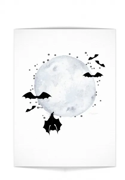 Flaggermus Plakat - Lillemeg Design | Magisk Barneromsdekor - Monolo
