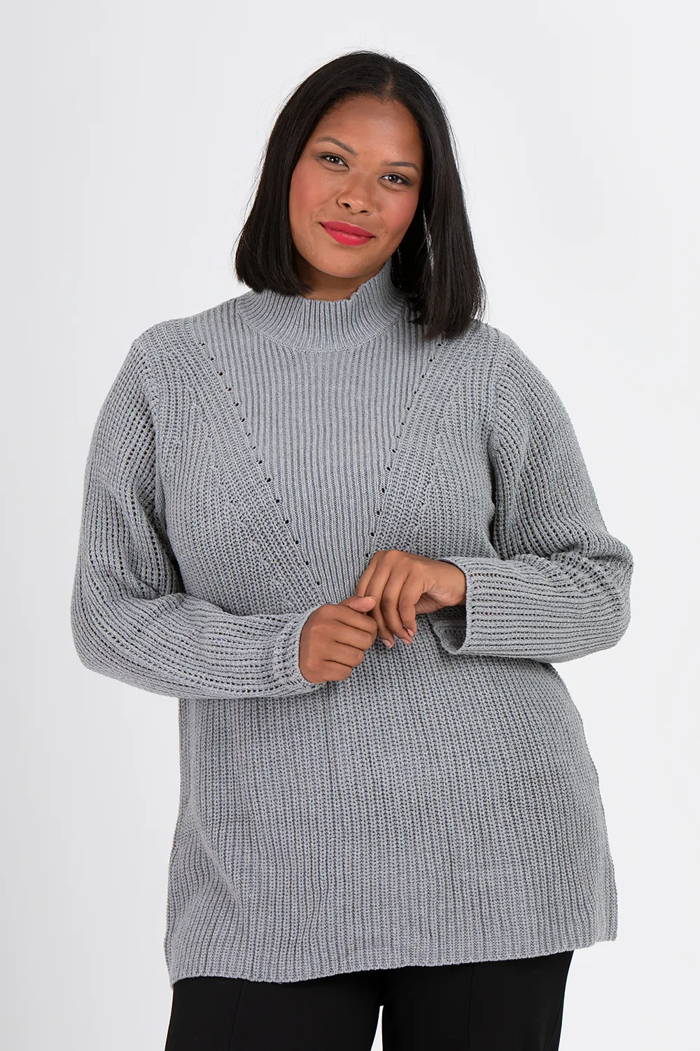 Nea knitted sweater grey • Plus sizes • AliceDot. - Women's Clothing ...
