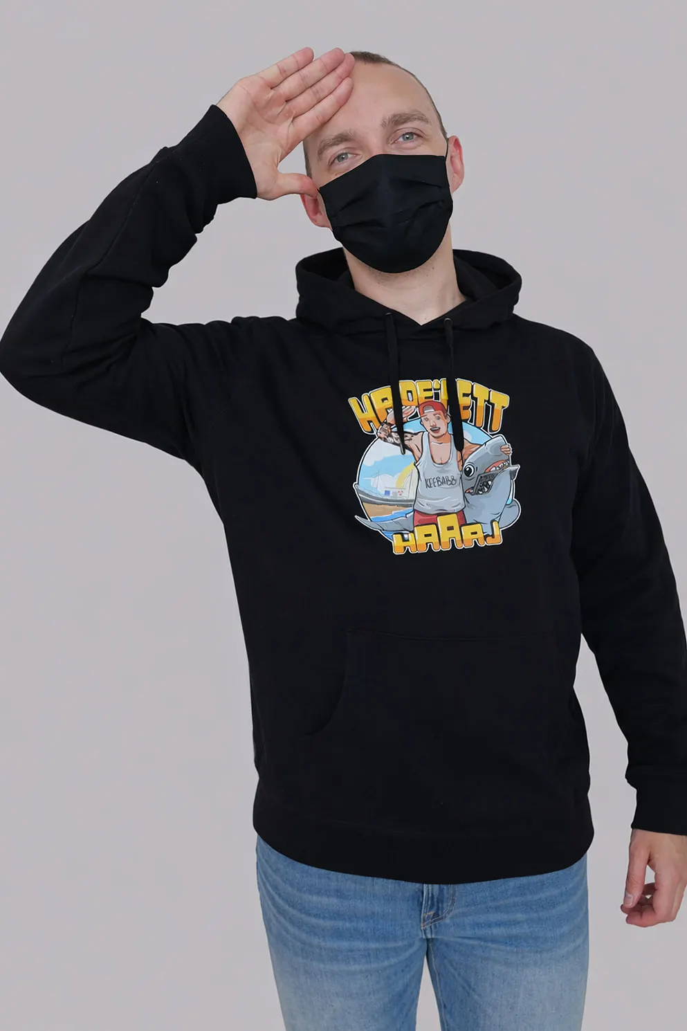 Ha de fett haj Hoodie Vuxen Svart - Keebabb