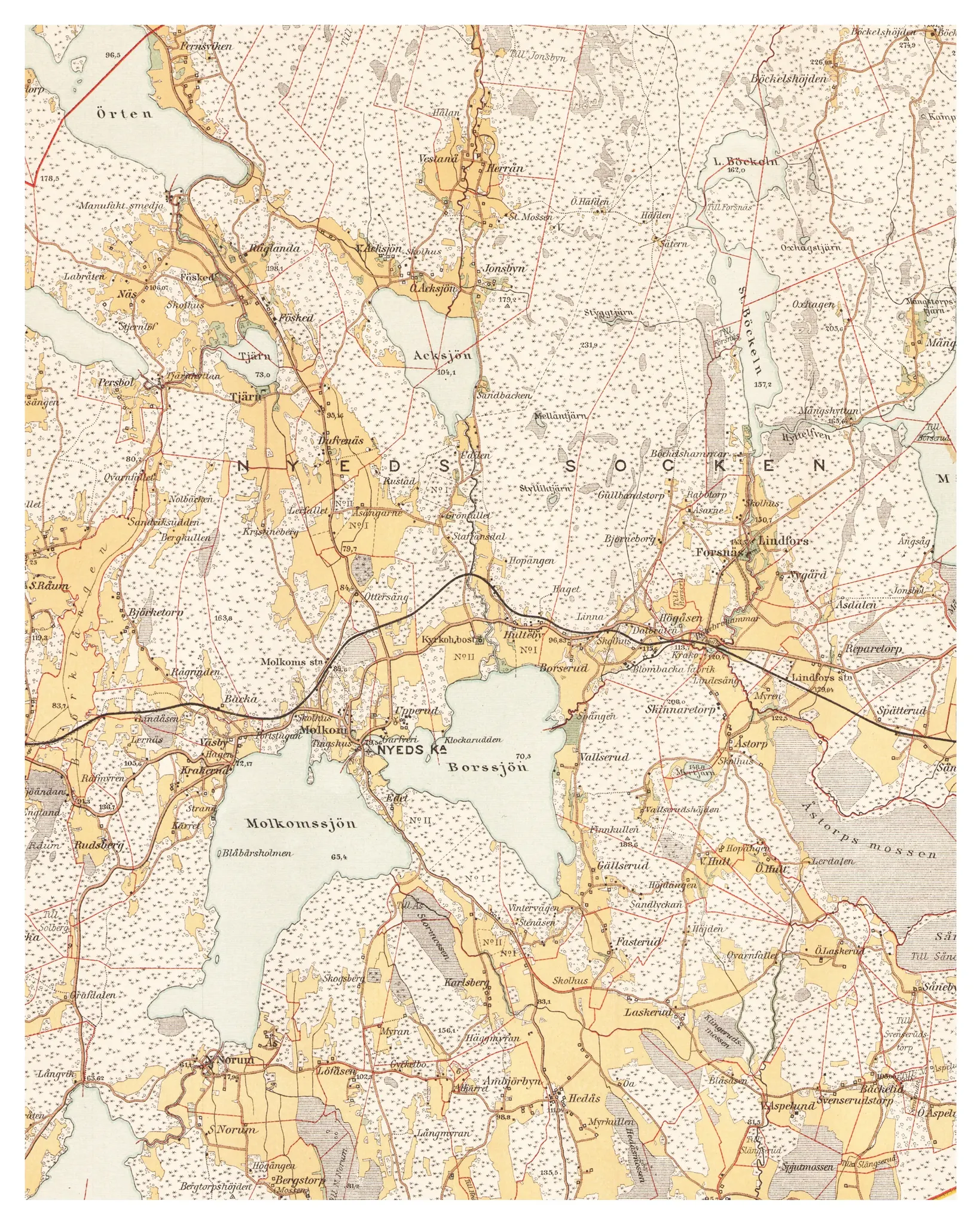 Historisk karta över Molkom, år 1888 - Historiehemmet