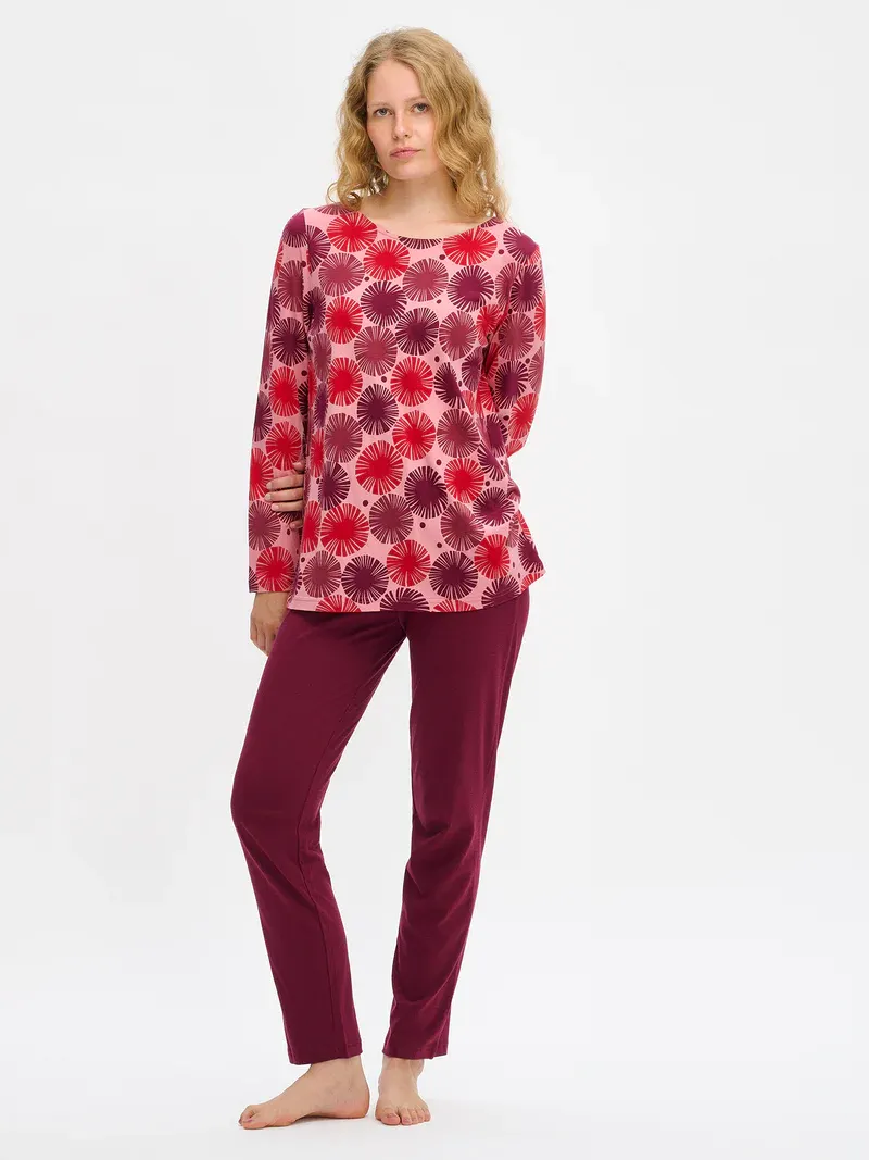 Nanso pyjamas Amara 29216 / 6699 vinröd - Näckrosen Underkläder